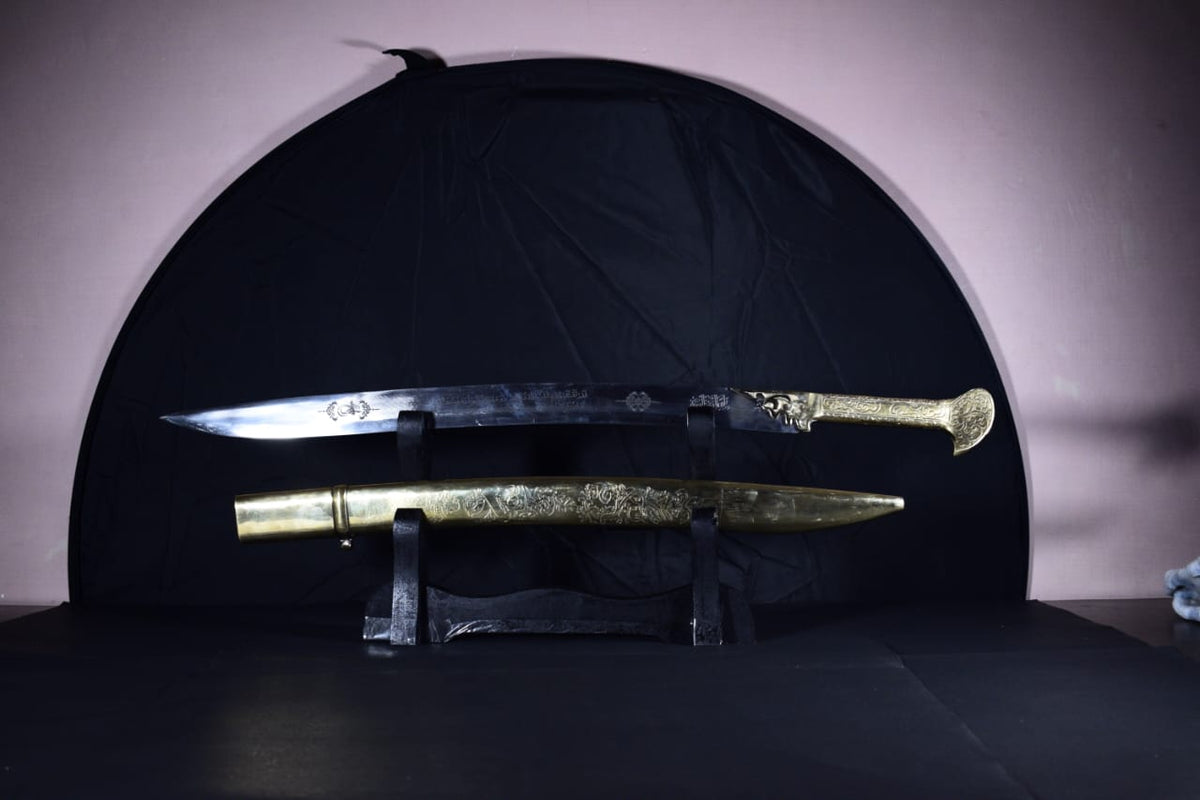 GOLD PLATED TALWAR HERITAGE COLLECTIBLE ISLAMIC SWORD – PUNJAB HANDICRAFTS