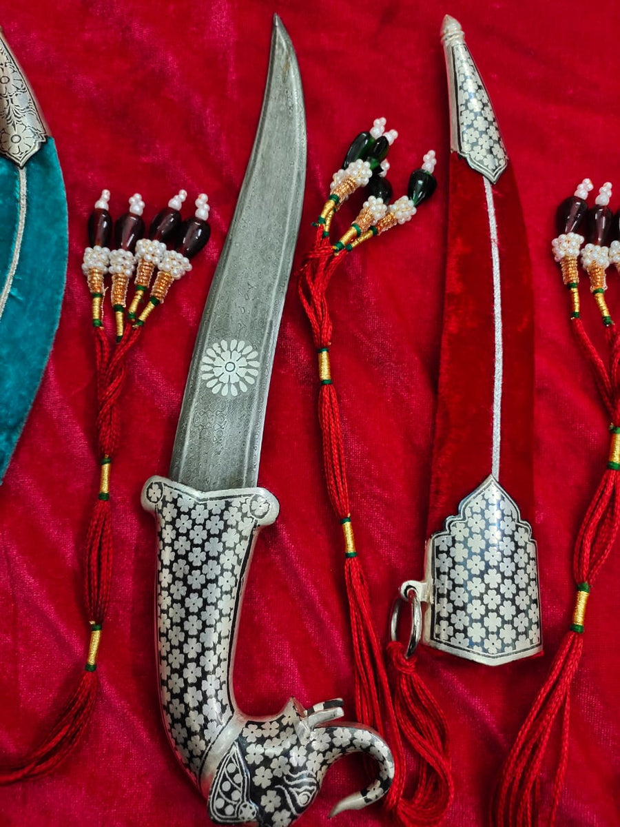 ROYAL WEDDING DAGGER SMALL KIRPAN SILVER INLAY – PUNJAB HANDICRAFTS