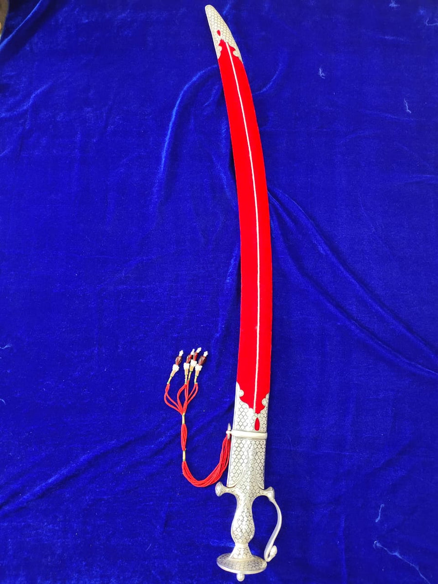 ROYAL INDIAN WEDDING SWORD SILVER INLAYS – PUNJAB HANDICRAFTS